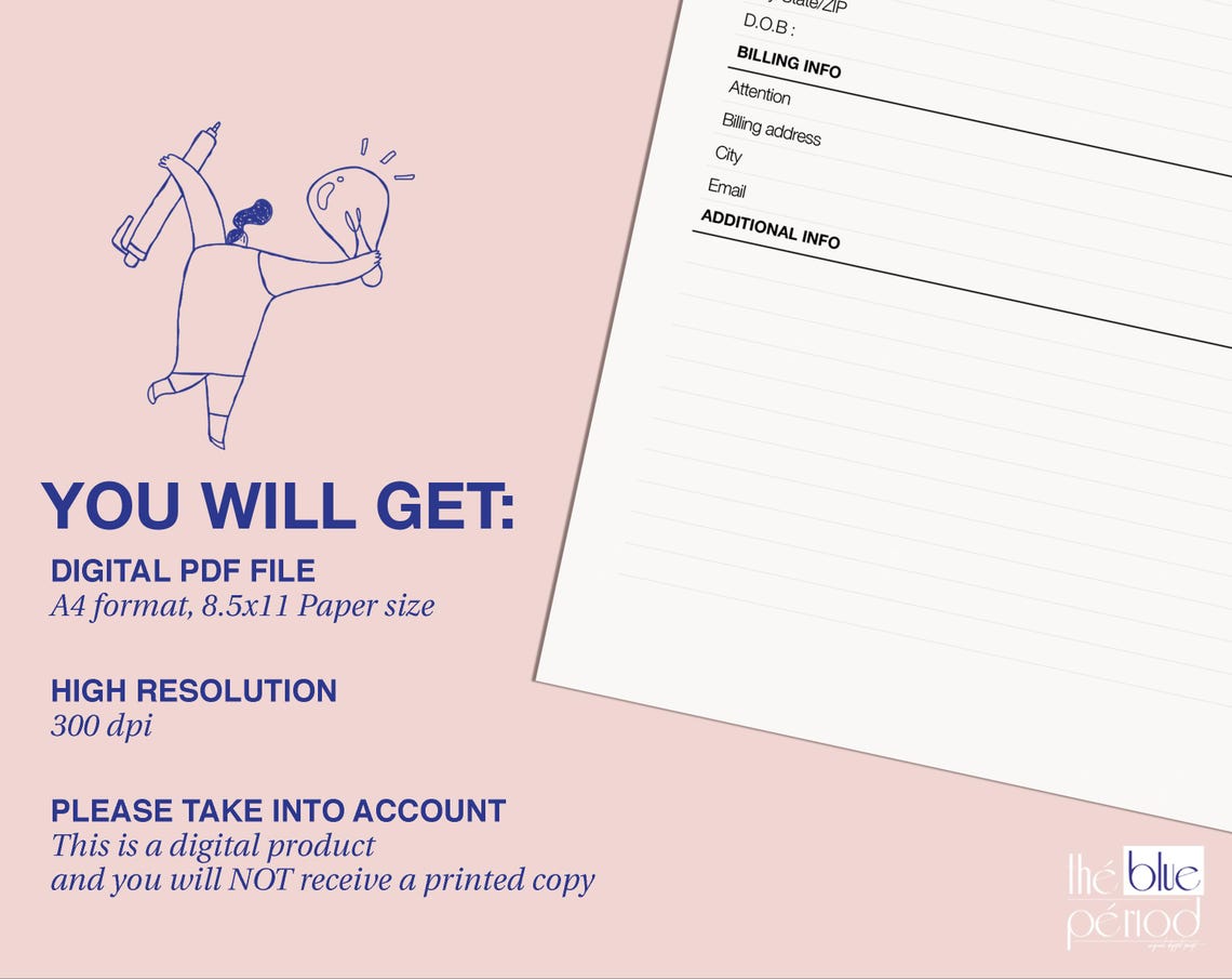 Editable Client Information Form - Etsy