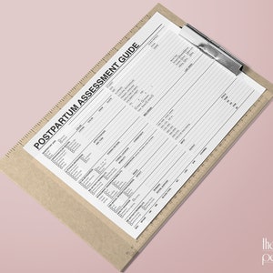 Postpartum Assessment Guide Template, Postpartum Template Horisontal - Etsy