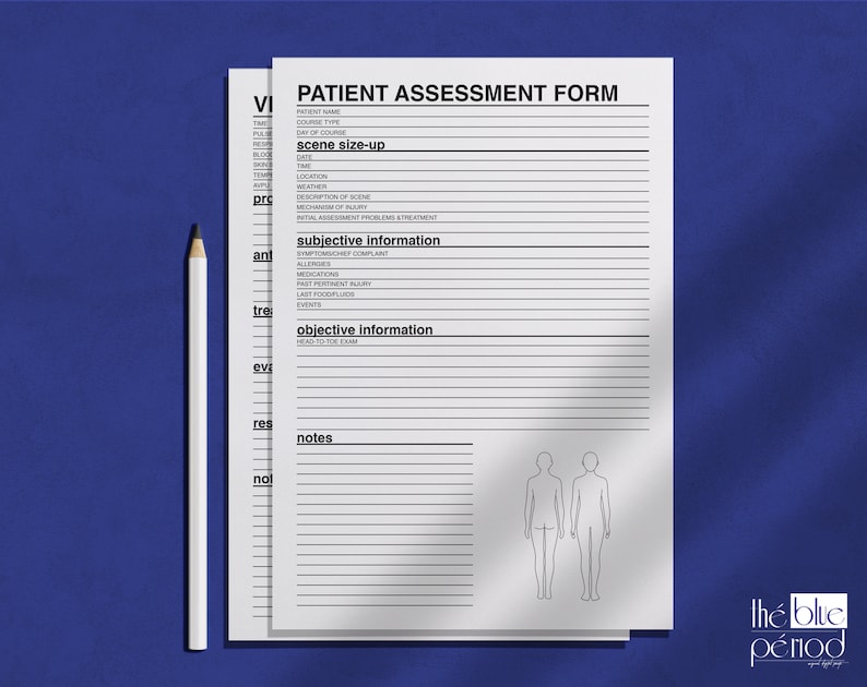 Printable Patient Assessment Form - Etsy