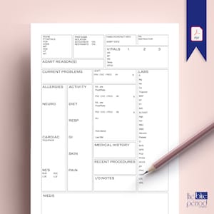 Printable Neuro Nurse Report Sheet - Etsy