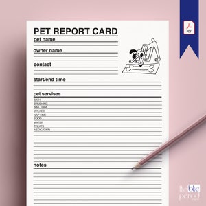 Printable Pet Sitter Report - Etsy