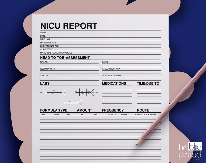 Printable NICU Report Sheet Template for Nurses and Caregivers - Etsy ...