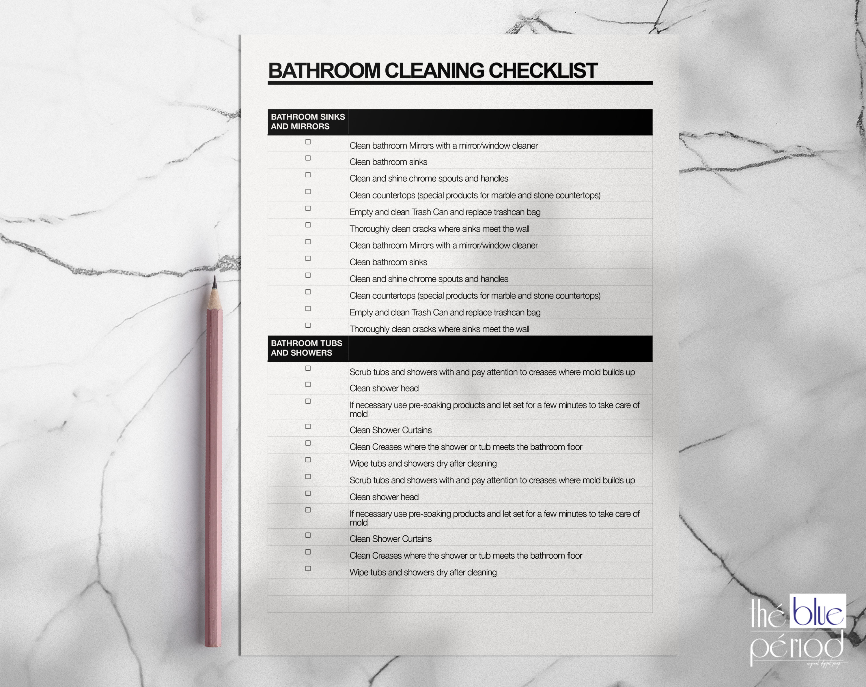 Editable Bathroom Cleaning Checklist - Etsy