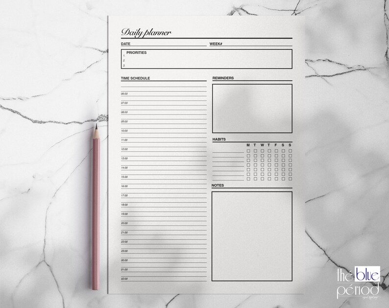 Printable Daily Planner, 3 Options PDF - Etsy