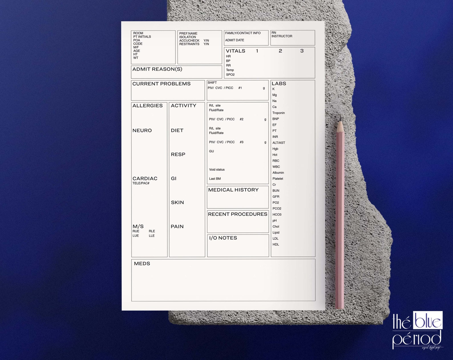 Printable Neuro Nurse Report Sheet - Etsy