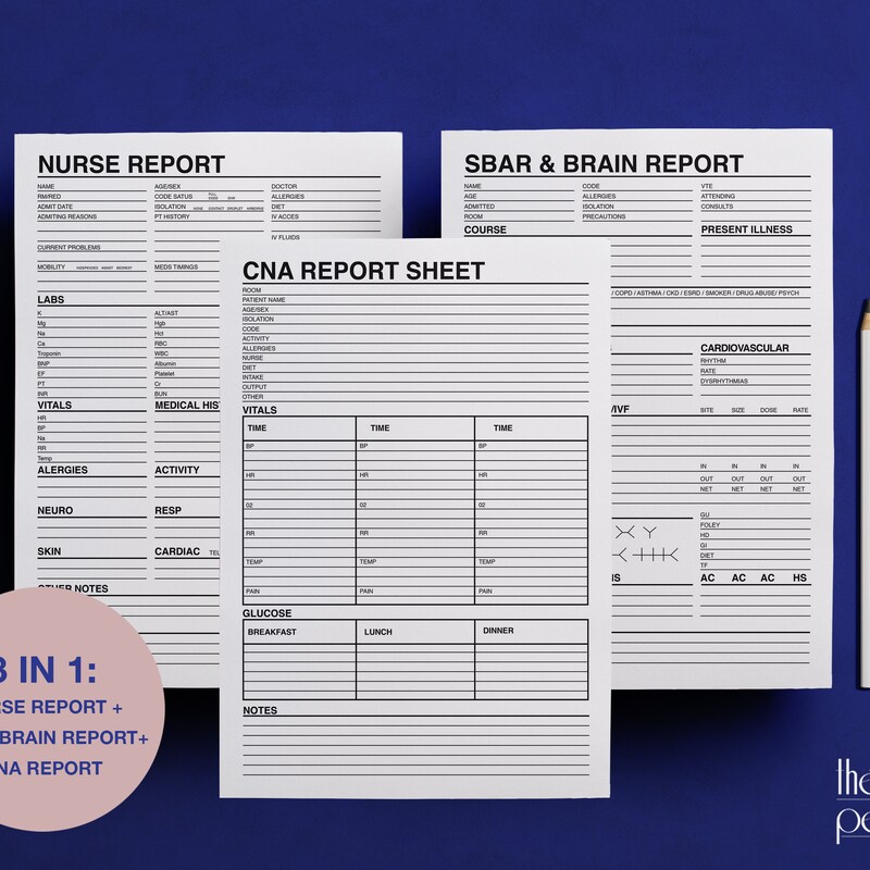 Sbar Nurse Report Sheet - Etsy