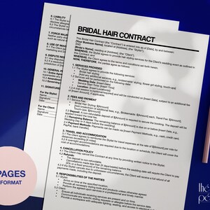 Editable Bridal Hair Contract Template - Etsy