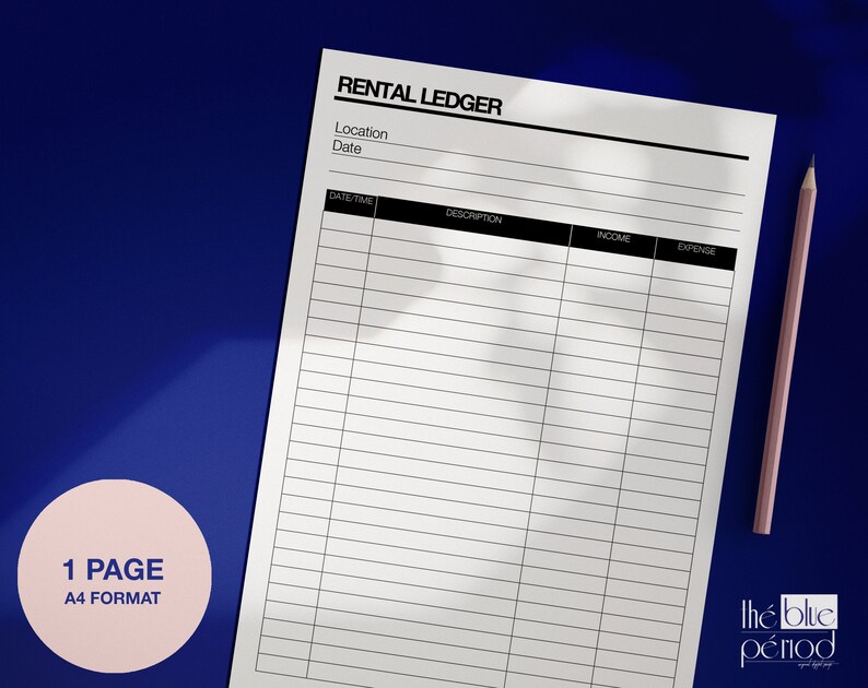 Editable Rental Ledger Form - Etsy