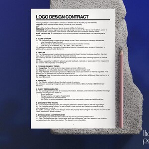 Editable Logo Design Contract Template - Etsy