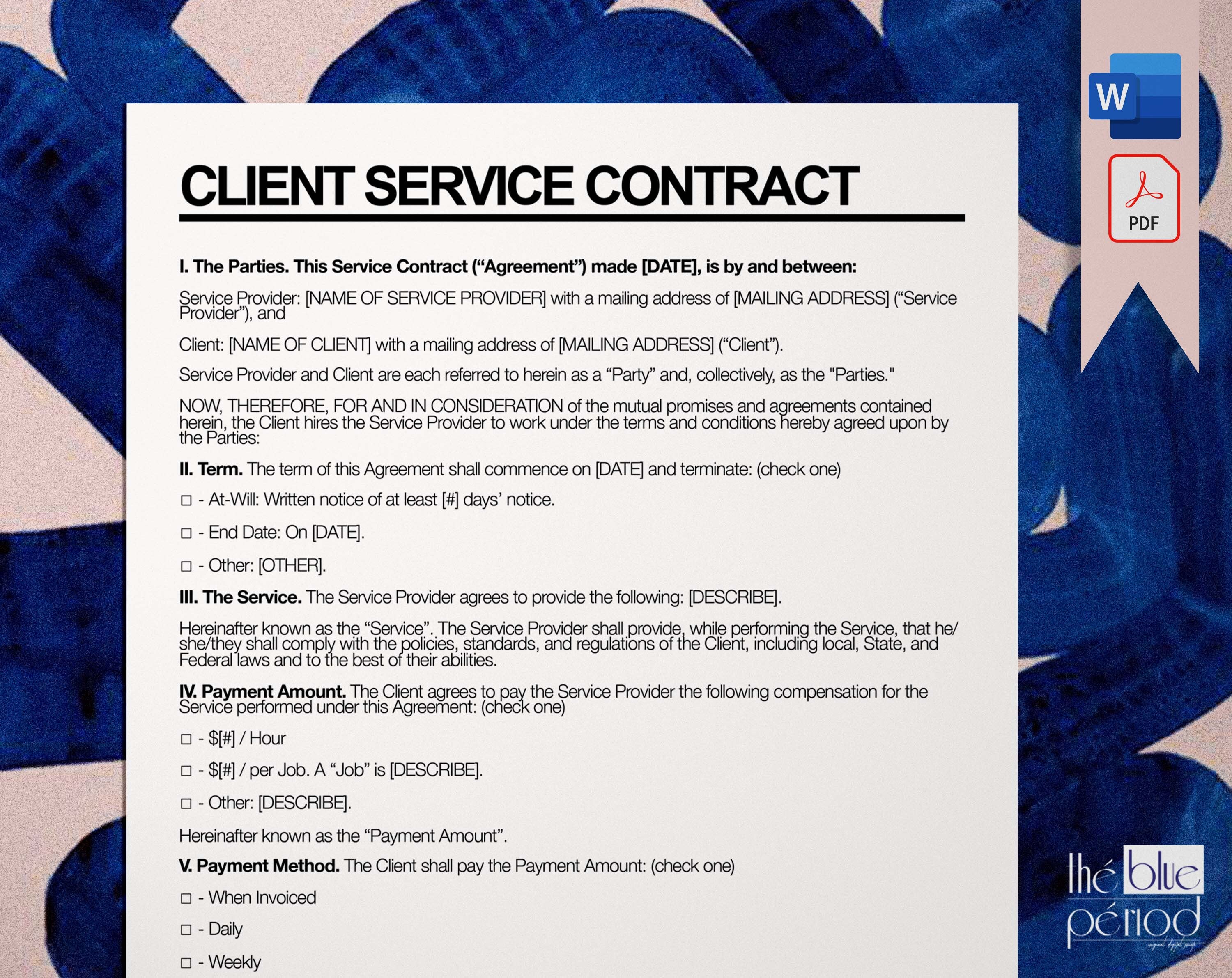 Editable Client Service Agreement - Etsy
