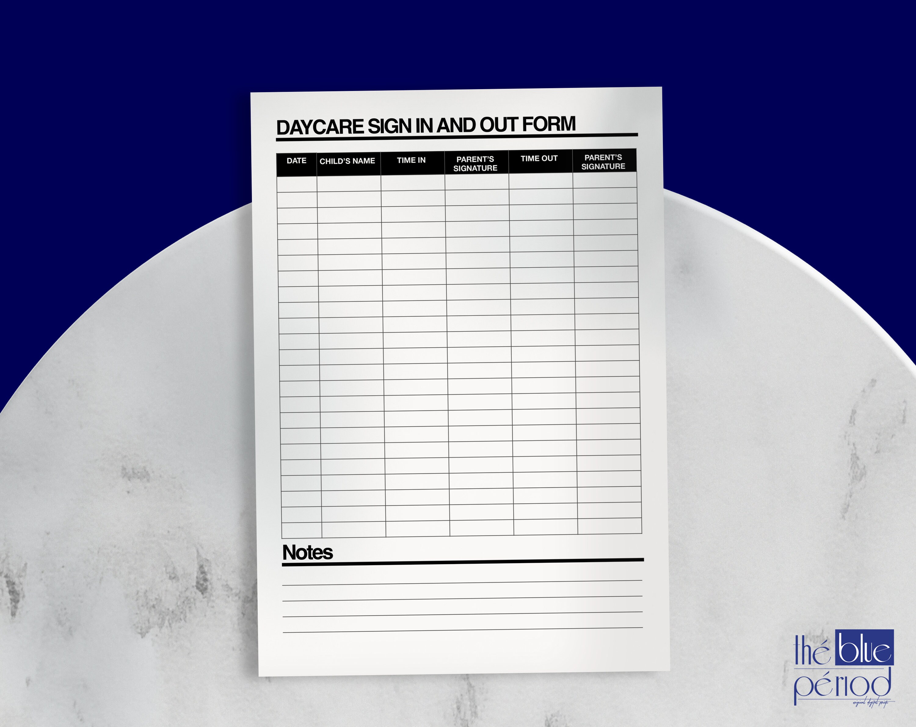 Editable Daycare Sign in and Out Form - Etsy