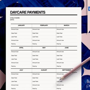 Editable Daycare Payments Form - Etsy