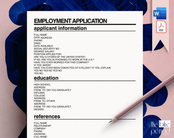 Editable Employment Application Form Template Job Application Form ...