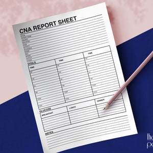 Printable CNA Report Sheet - Etsy