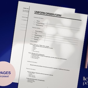 Editable Uniform Order Form - Etsy