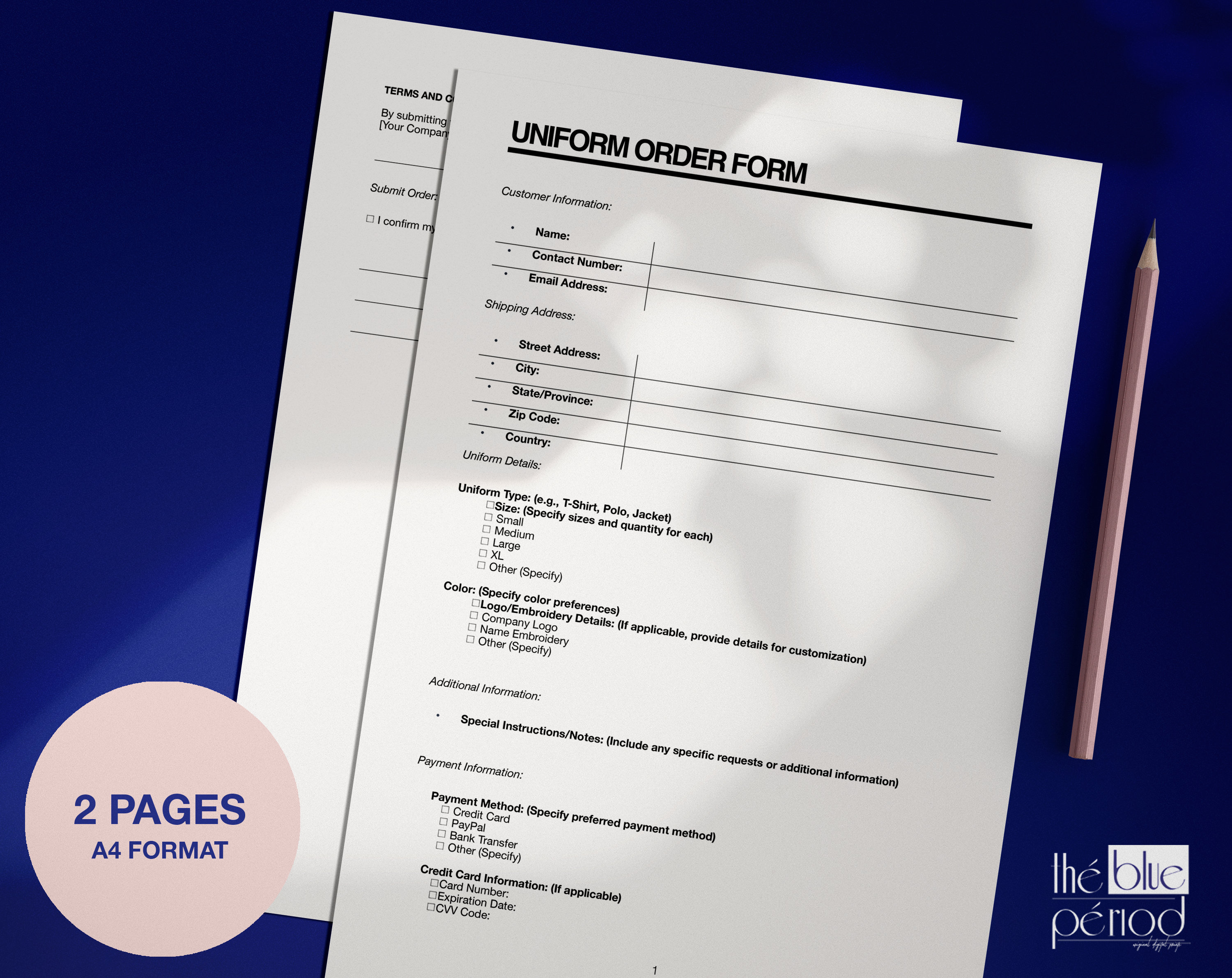 Editable Uniform Order Form - Etsy