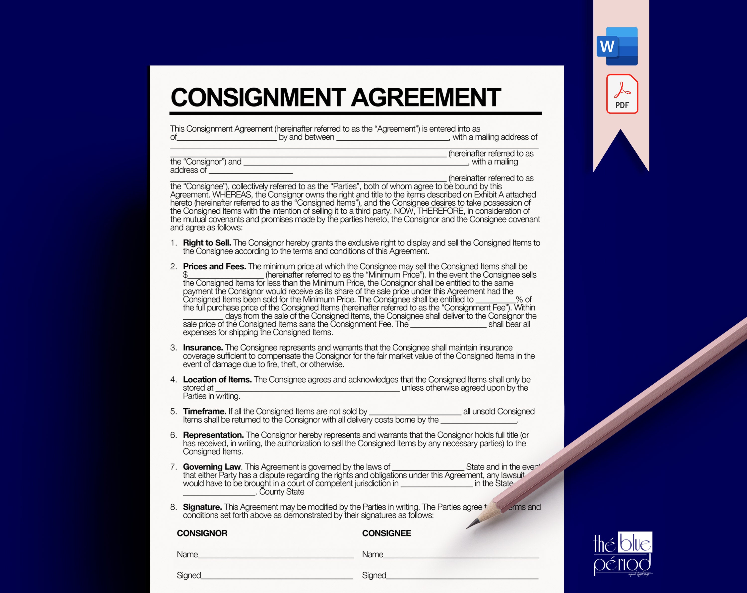 Editable Consignment Agreement - Etsy