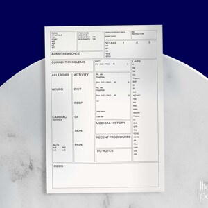 Printable Neuro Nurse Report PDF Sheet - Etsy