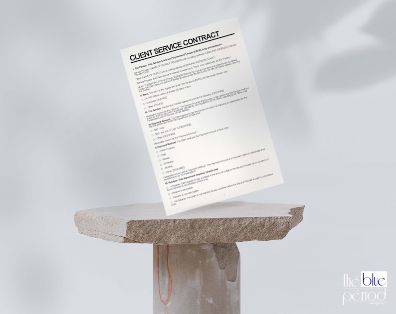 Editable Client Service Agreement - Etsy