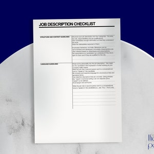 Editable Job Description Checklist - Etsy