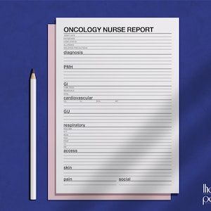 Printable Oncology Nurse Report PDF - Etsy