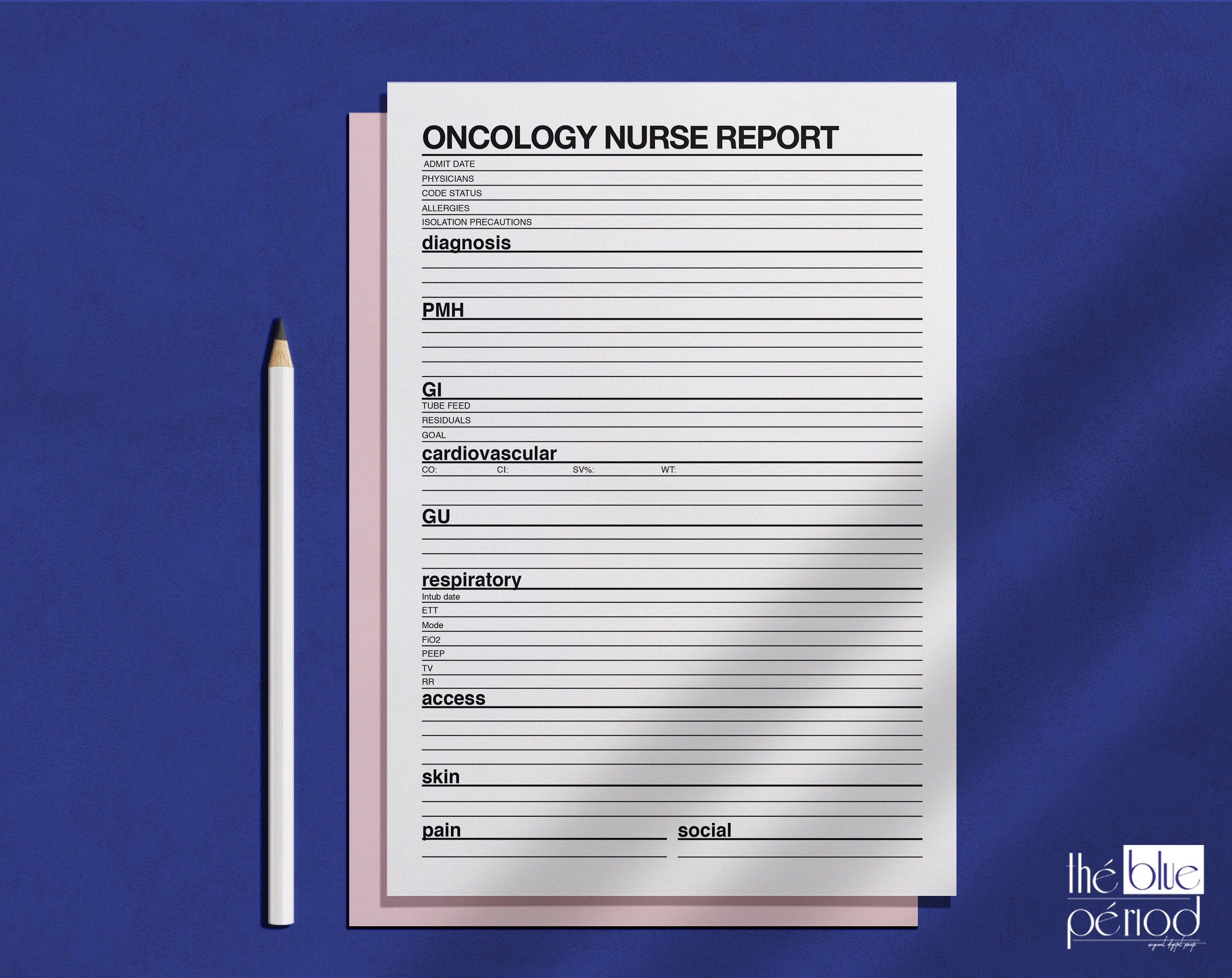 Printable Oncology Nurse Report PDF - Etsy
