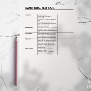 Editable Smart Goal Template - Etsy