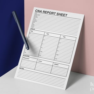 Printable CNA Report Sheet - Etsy