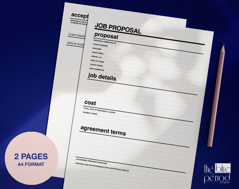 Editable Job Proposal Form - Etsy