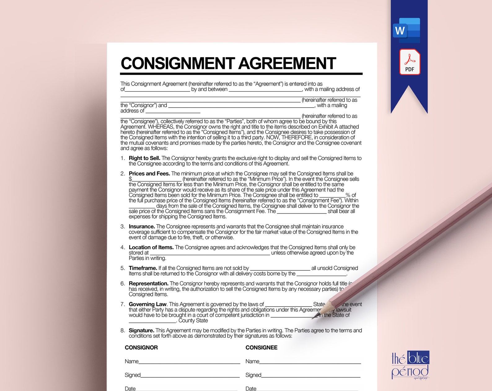 Editable Consignment Agreement - Etsy