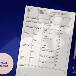 Printable Neuro Nurse Report Sheet - Etsy