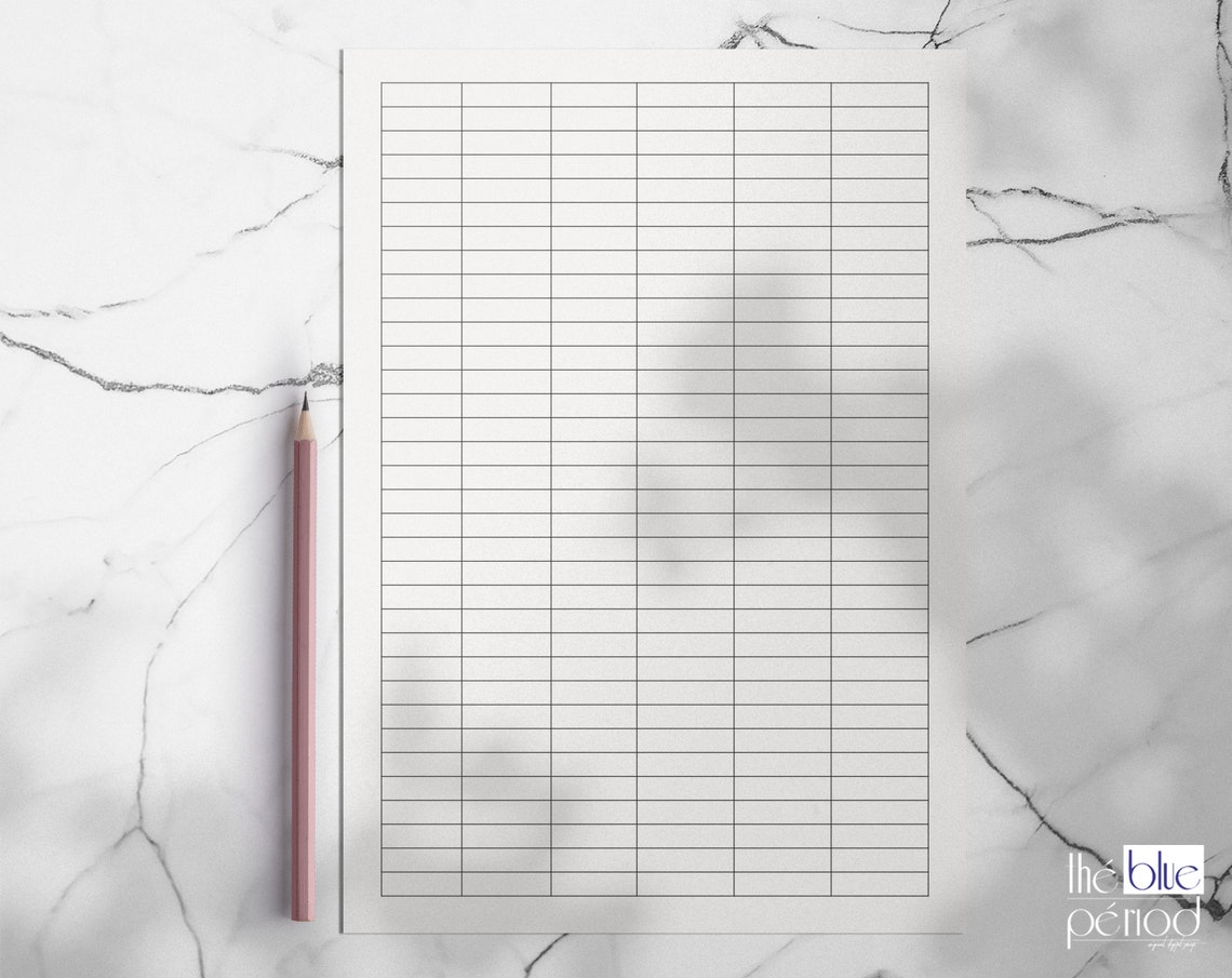 Editable 6,7 and 8 Columns Chart Text Input Fillable - Etsy