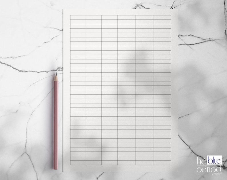 Editable 6,7 and 8 Columns Chart Text Input Fillable - Etsy