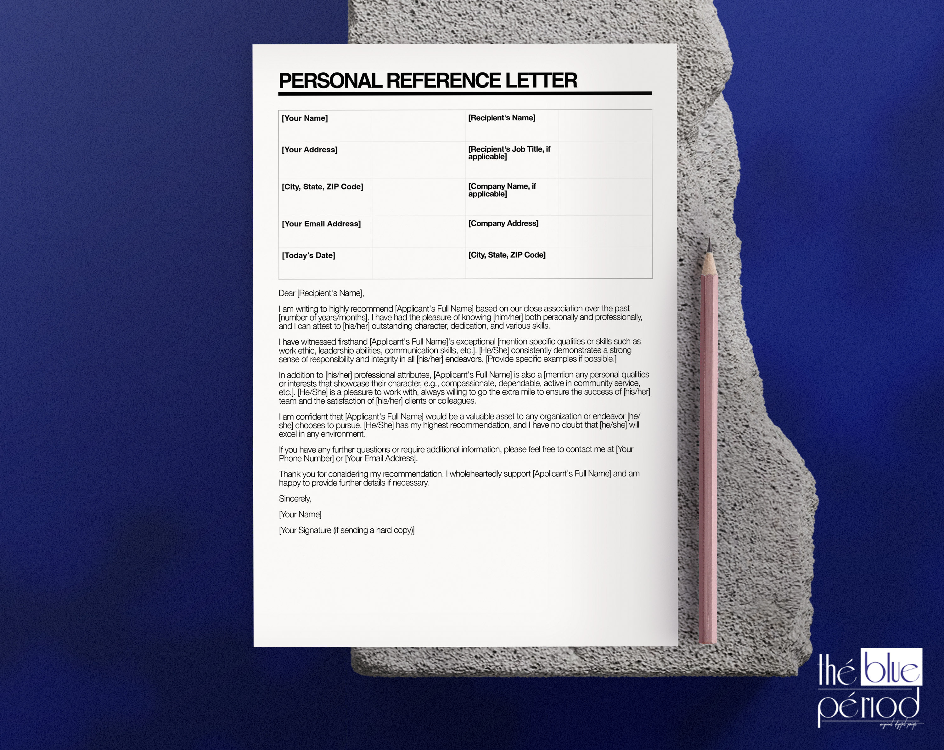 Editable Personal Reference Letter Template - Etsy Australia