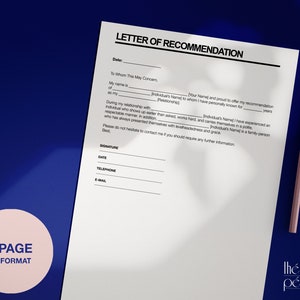Editable Letter of Recommendation - Etsy