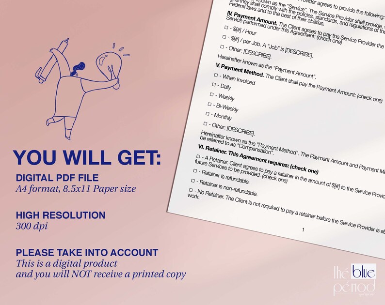 Editable Client Service Agreement - Etsy