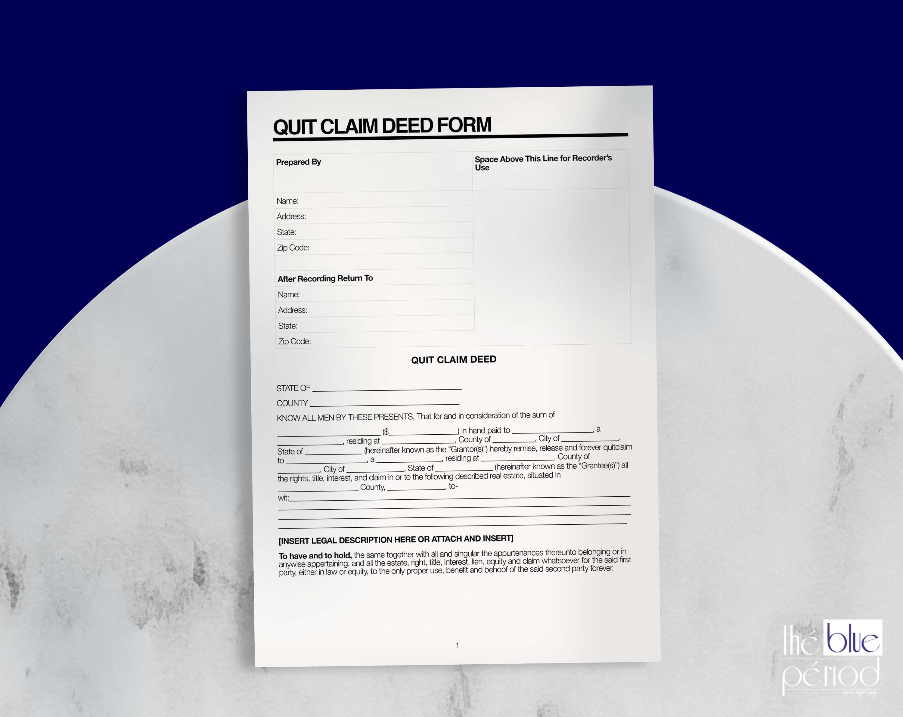 Quit Claim Deed Form - Etsy