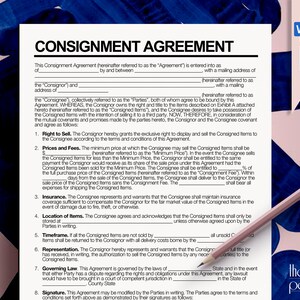 Editable Consignment Agreement - Etsy