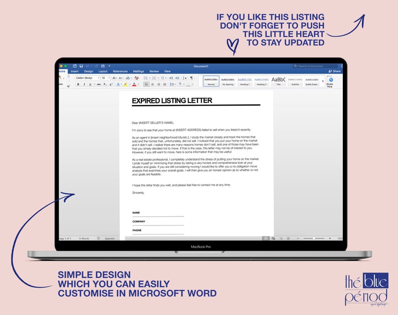Editable Expired Listing Letter Template - Etsy