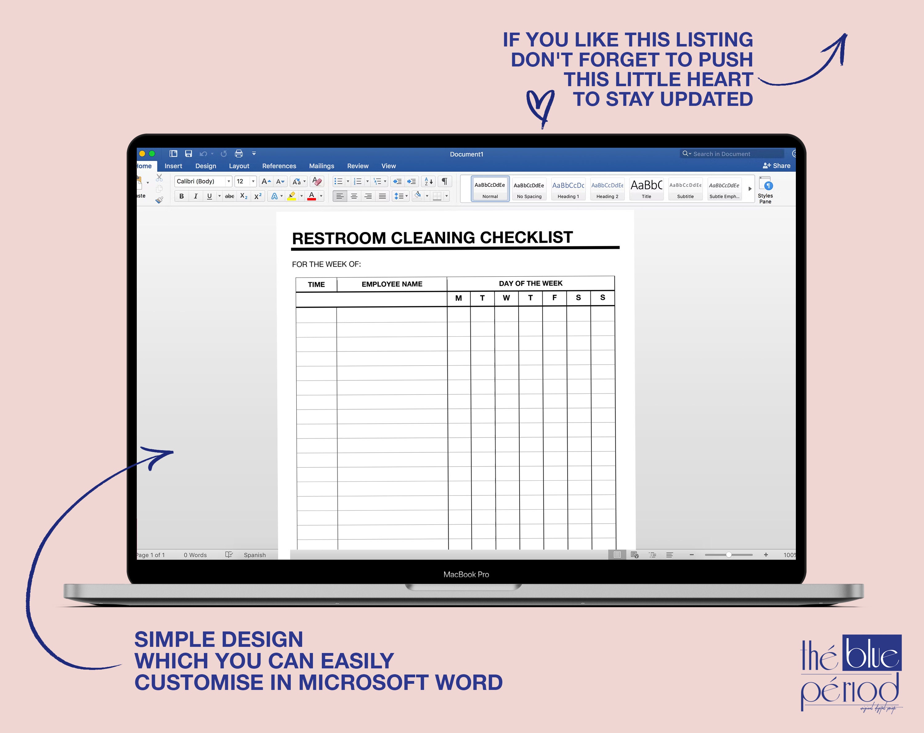 Editable Restroom Cleaning Checklist - Etsy