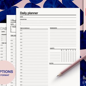 Printable Daily Planner, 3 Options PDF - Etsy