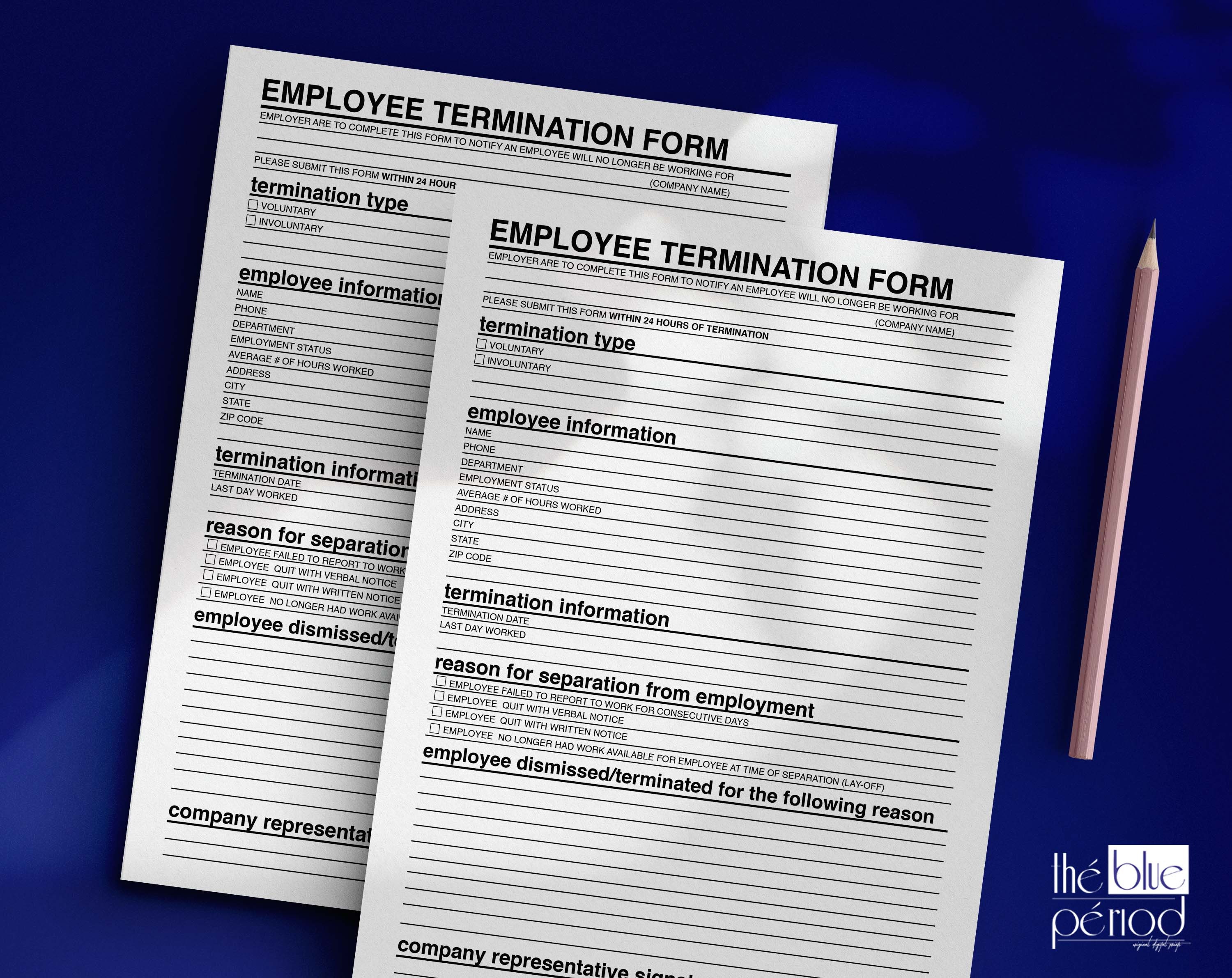 Printable Employee Termination Form - Etsy