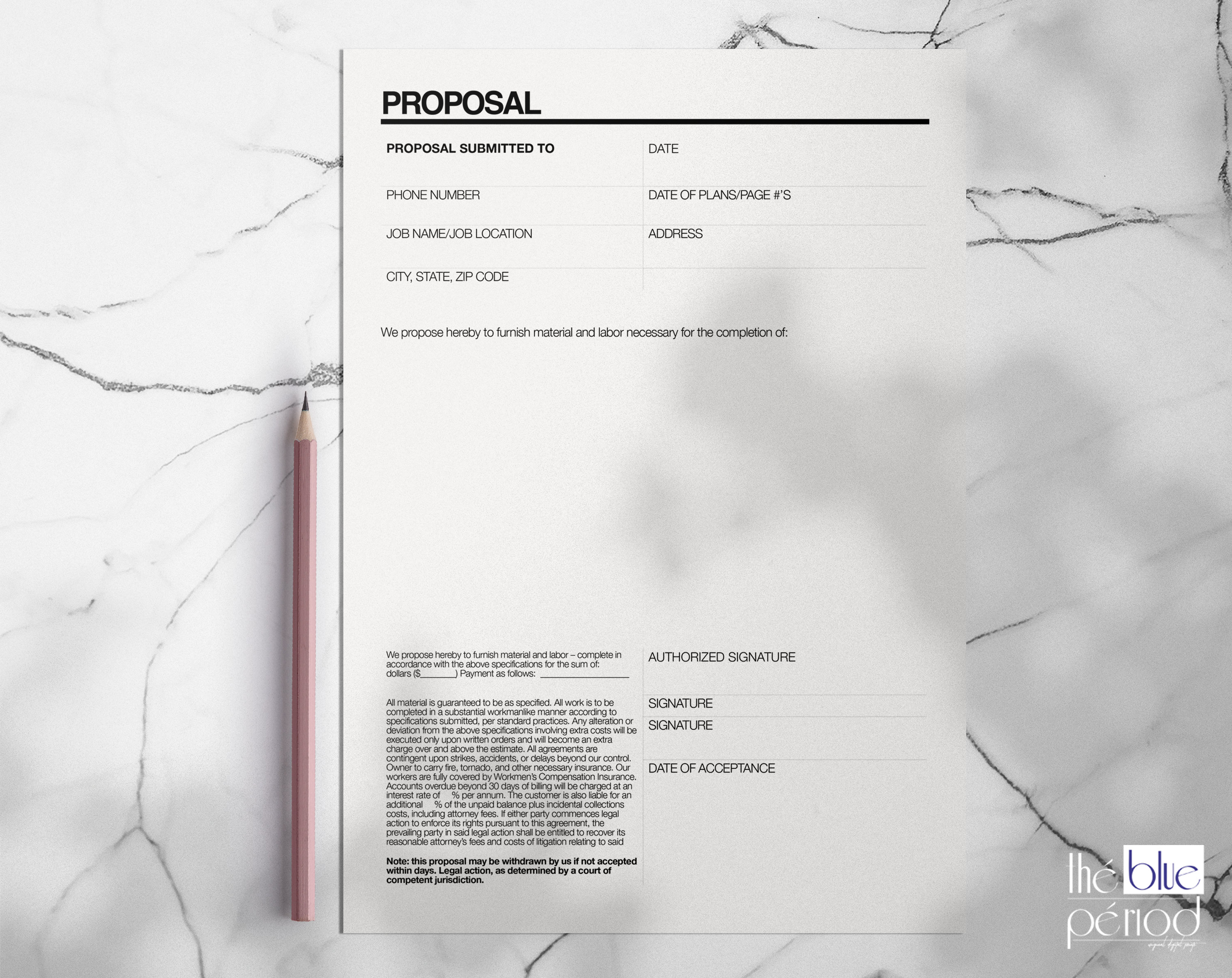 Editable Proposal Form - Etsy