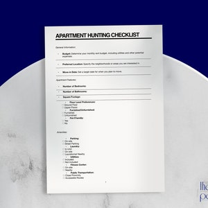 Editable Apartment Hunting Checklist - Etsy