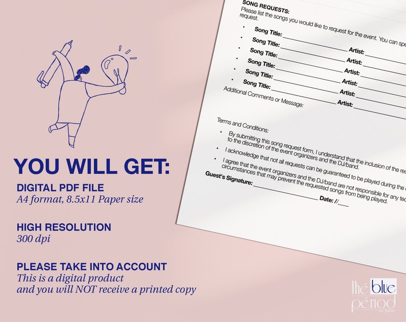 Editable Song Request Form - Etsy