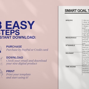 Editable Smart Goal Template - Etsy