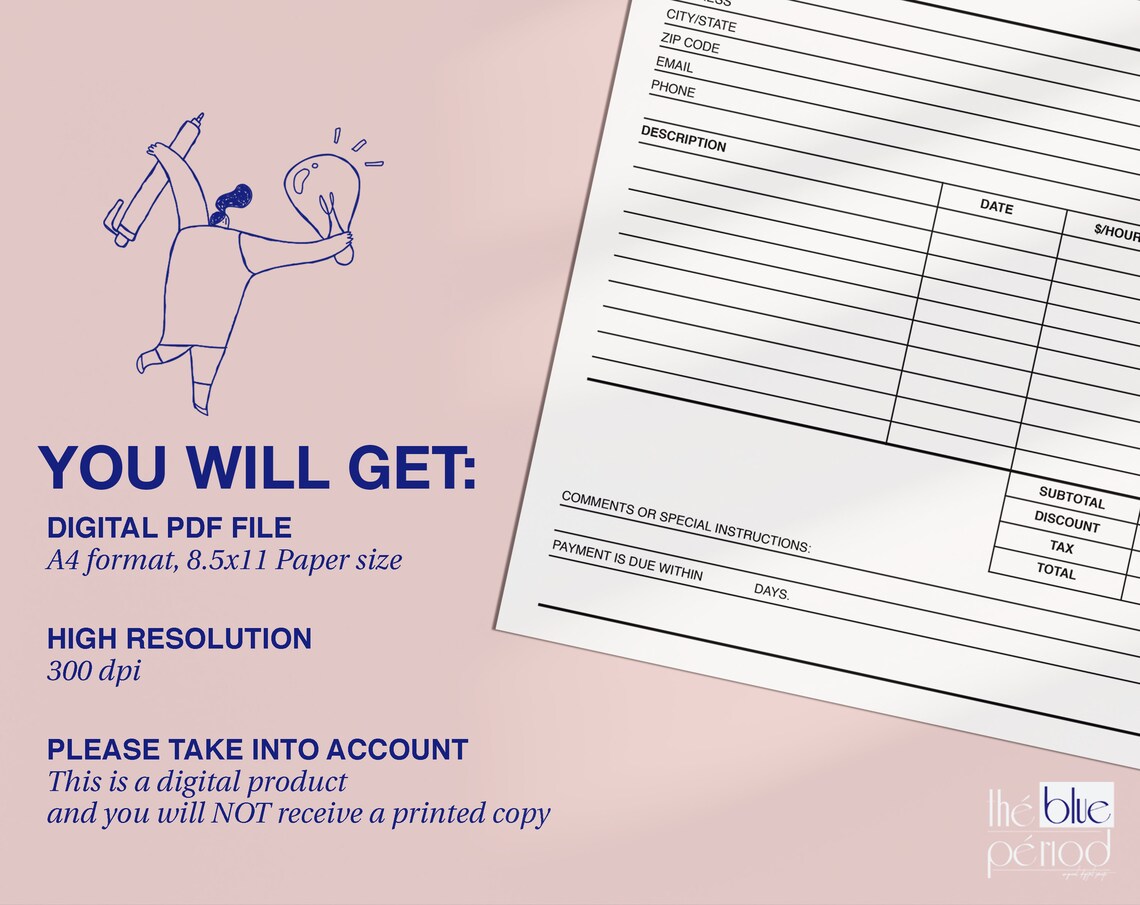 Printable Caregiver Invoice - Etsy