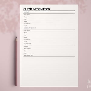 Editable New Client Information Form - Etsy