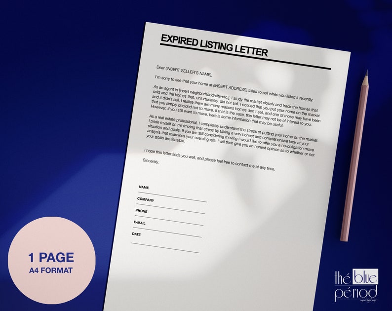 Editable Expired Listing Letter Template - Etsy