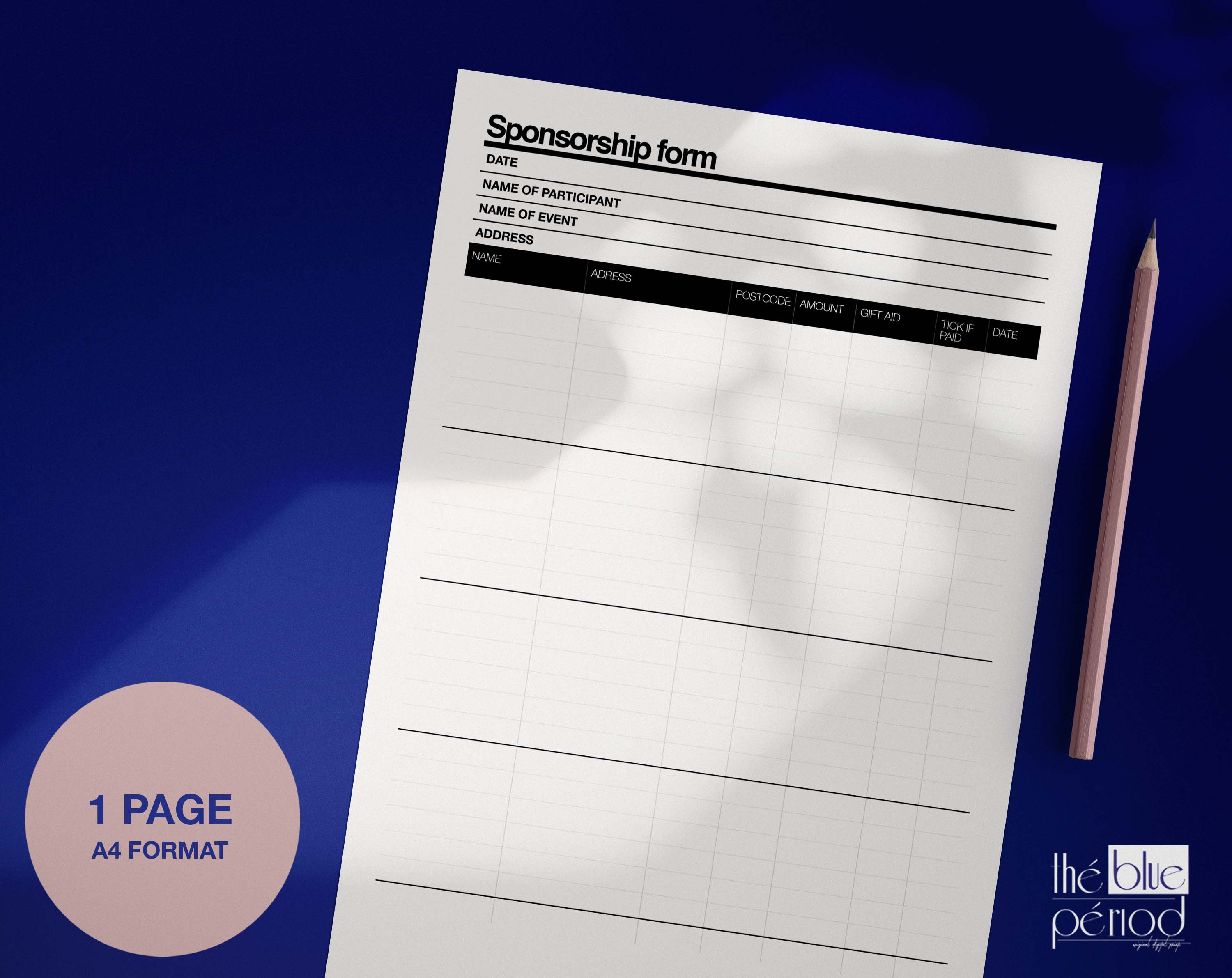 Editable Sponsorship Form - Etsy